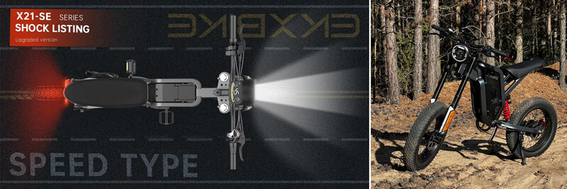 X21 MAX E-Bike By EKX -G3000W 60V 30Ah electric dirt bike for adults - – Ride-Electric-Bikes